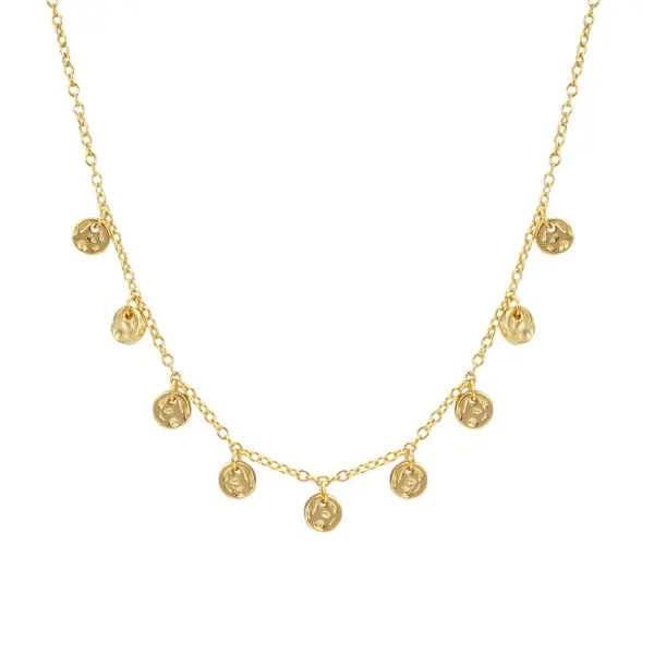 NAZZAR Hammered Disc Dangle Necklace - Gold