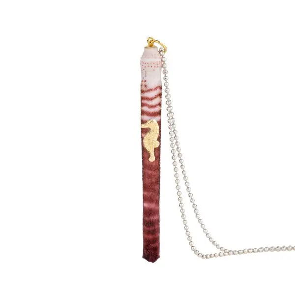 Oana Savu Sea Urchin Spine And Seahorse Pendant Necklace In Sterling Silver And Gold - White/red/silver