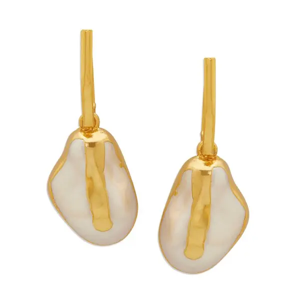 DHWANI BANSAL Kora Drop Earrings - Gold/white