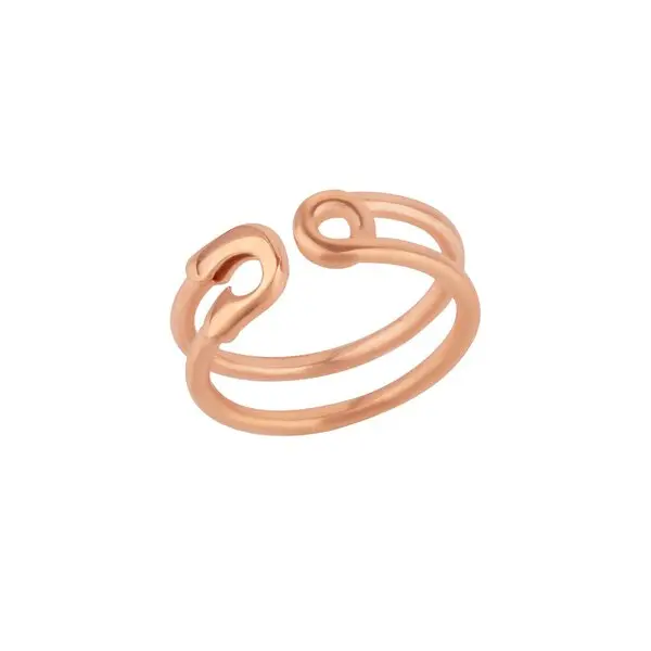 SPERO LONDON Sterling Silver Safety Pin Ring - Rose Gold