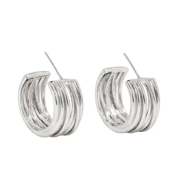UCHI & SOTO Nami Twist Hoop Earrings - Silver