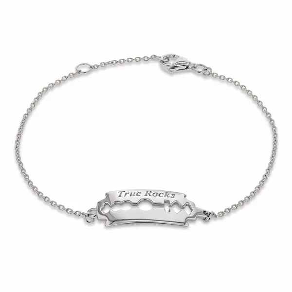 TRUE ROCKS Razorblade Charm Bracelet - Silver