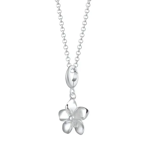 LILY CHARMED Sterling Flower Charm Necklace - Silver