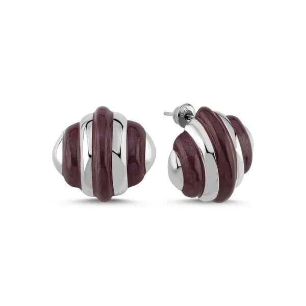 REIAN JEWELLERY Shell Stud Earrings - Purple/silver