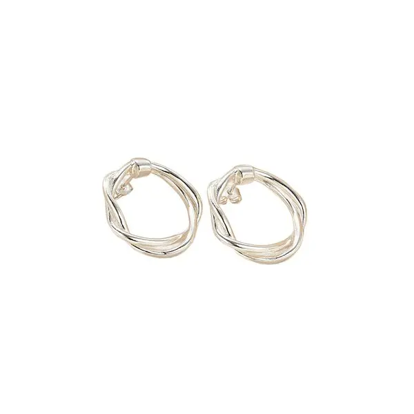 POSH TOTTY DESIGNS Delta Hoop Stud Earrings - Silver