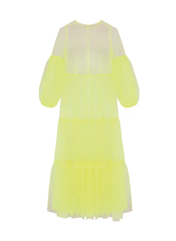 HELENE GALWAS Alena Maxi Tulle Dress - Yellow