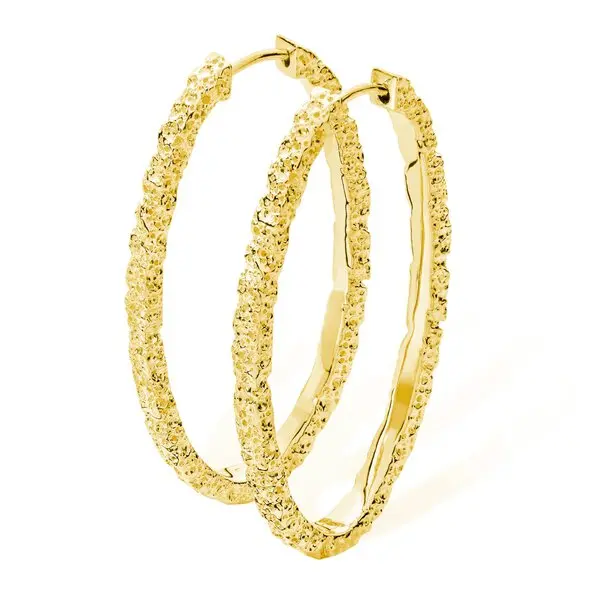 LUCY QUARTERMAINE Large Hoop Earrings In Vermeil - Gold