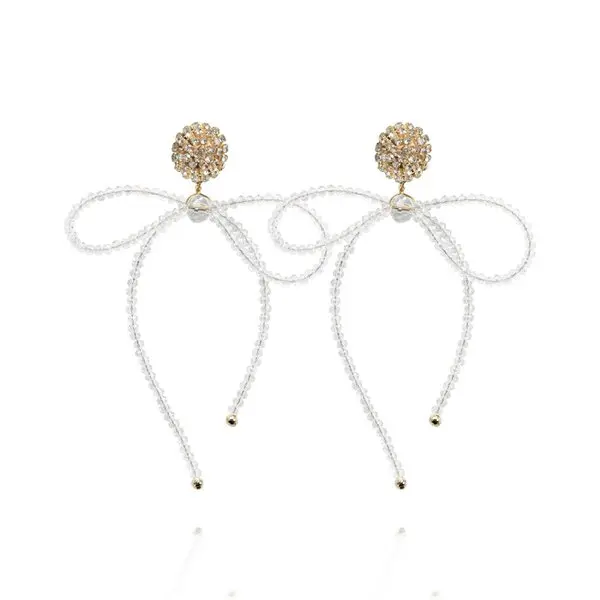 SAULE LABEL Lucia Earrings In Crystal Dream - White/gold