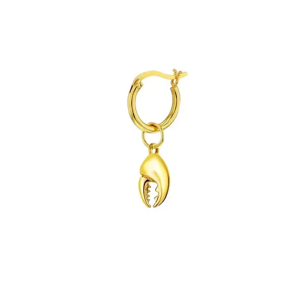 TRUE ROCKS 18kt Vermeil Crab Claw On Hoop Earring - Gold
