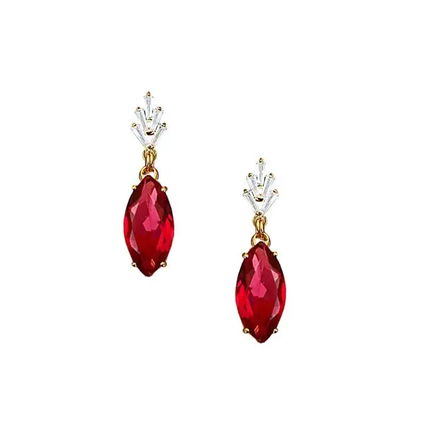 ADRIANA PAPPAS DESIGNS Marquise Drop Earrings - Red