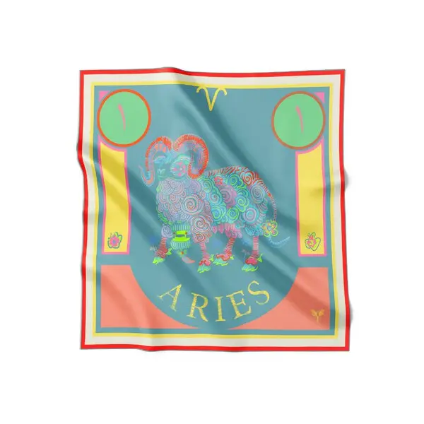 TASH AND LEY Aries Silk Scarf - Blue