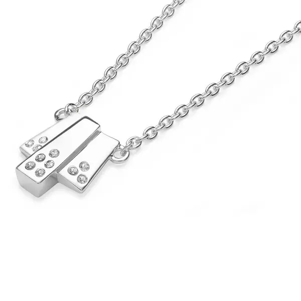 LUCY QUARTERMAINE Art Deco Triple Layer Pendant - Silver