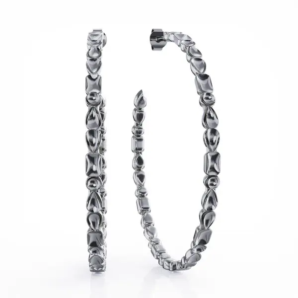 LINDA FIORE Adeline Hoop Earrings - Silver