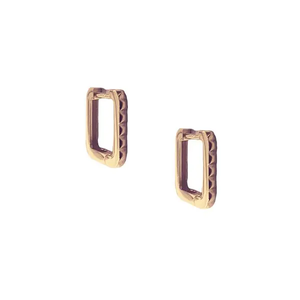 SPERO LONDON Sterling Silver Rectangular Hoop Earrings - Rose Gold