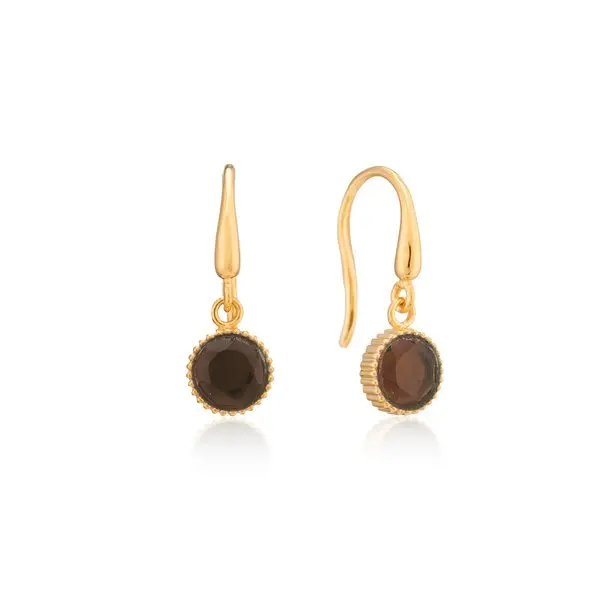 AUREE JEWELLERY Barcelona November Birthstone Hook Earrings - Gold/brown