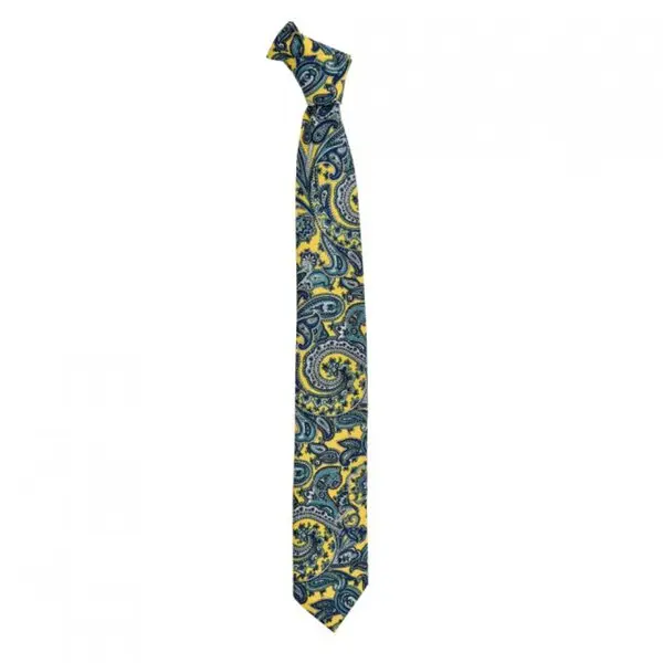 DAVID WEJ Paisley Printed Neck Tie - Yellow