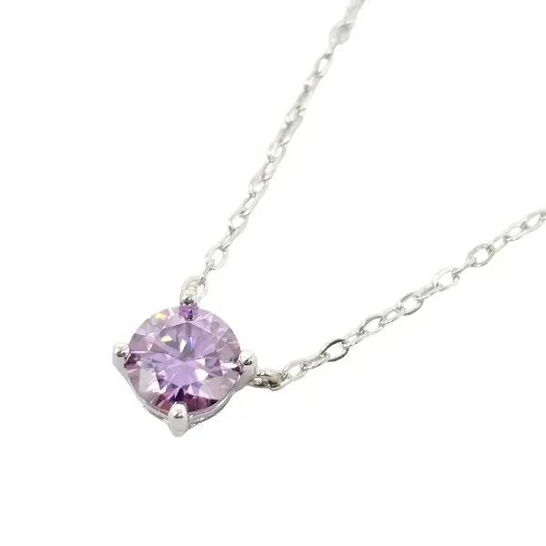 HARFI Alexandrite Moissanite Crystal Sterling Silver Necklace - Purple/silver