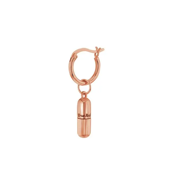 TRUE ROCKS Mini Pill Charm Hoop Earring - Rose Gold