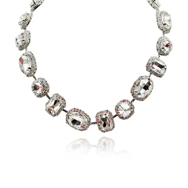 MICHAEL NASH JEWELRY Crystal Stone Pave Necklace - Silver