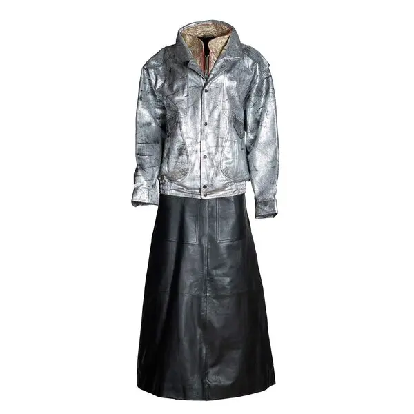 ZASTASTUDIO Cosmic Gladiator Leather Ensemble - Silver/black