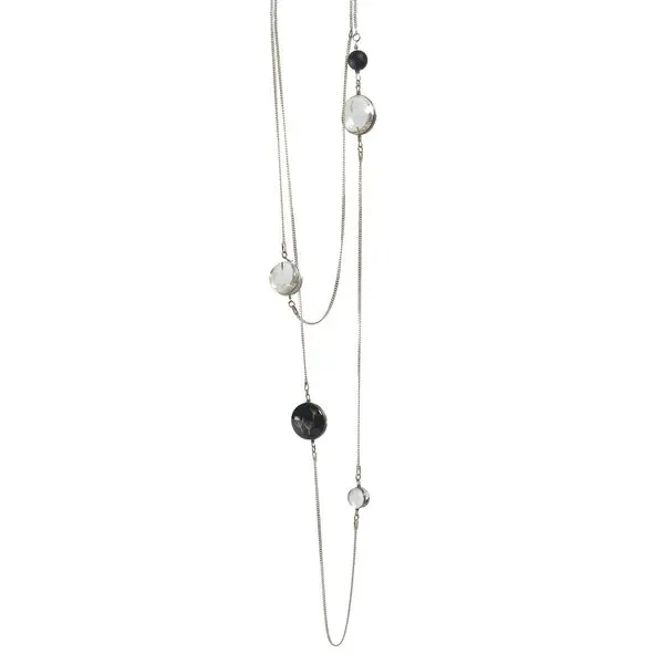 LAURA DAILI Nature In Glass Long Necklace - Black/silver