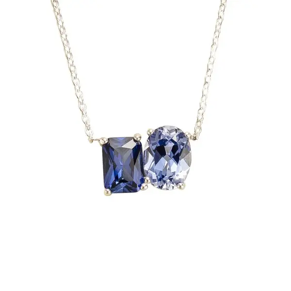 JUVETTI  White Gold Necklace With Sapphire - Blue/white/silver