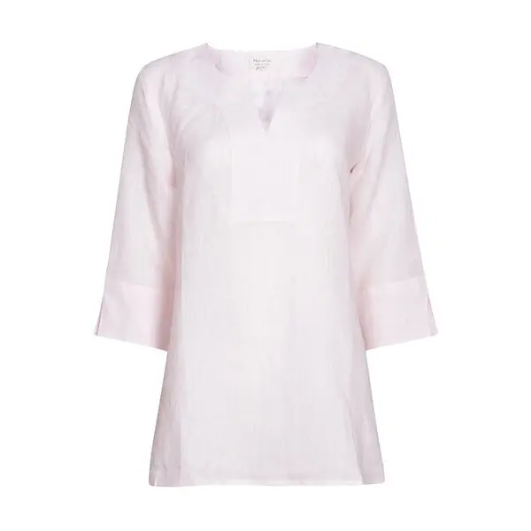 NOLOGO-CHIC Lifestyle Long Linen Top Shell - Pink