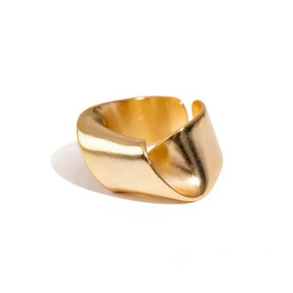 EBRU JEWELRY Infinity Fold Adjustable Ring - Gold