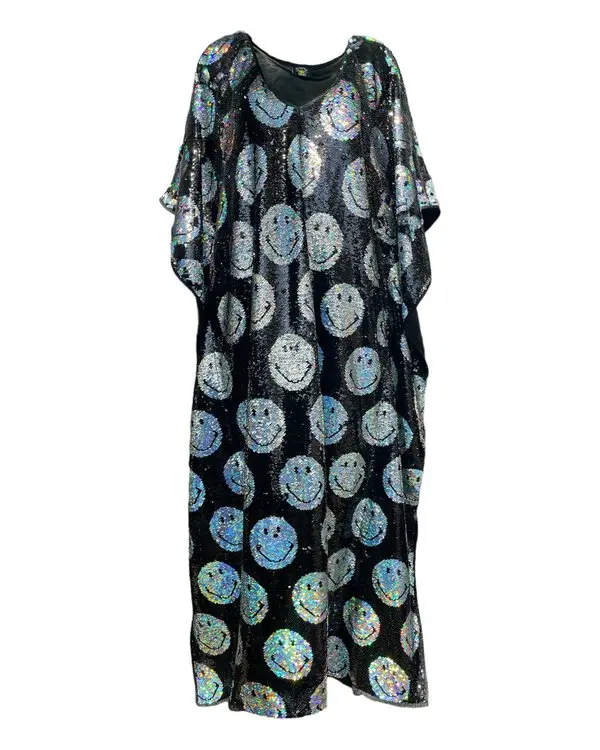 ANY OLD IRON Smiley Reversible Sequin Kaftan