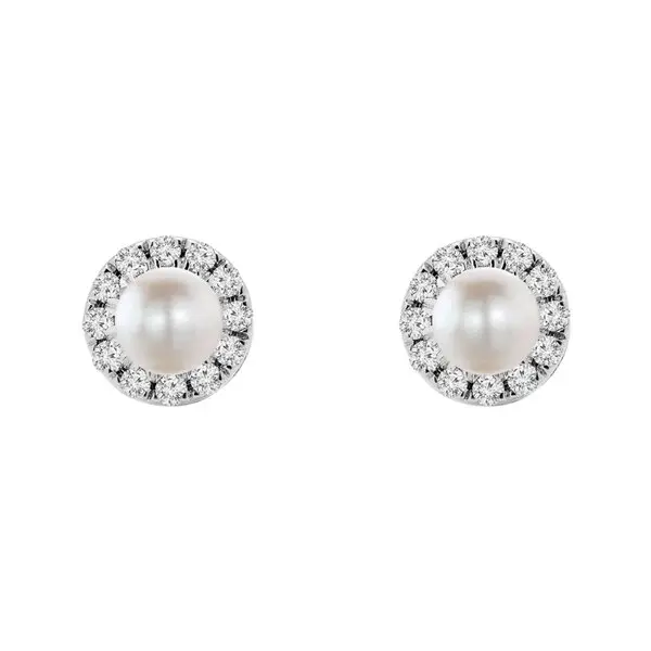 AUGUSTINE JEWELS 9ct Gold Pearl Stud Earrings - White