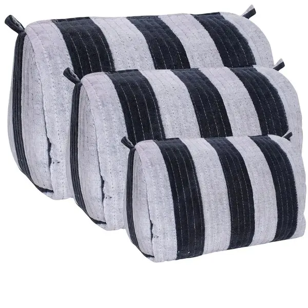 CYC Striped Cotton 3-piece Travel Set - Black