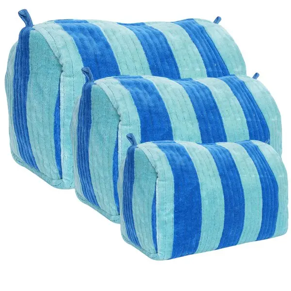 CYC Striped Cotton 3-piece Travel Set - Blue