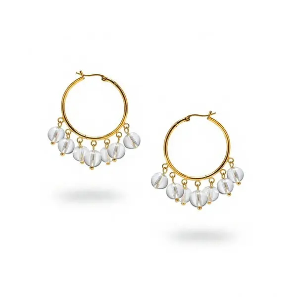 JAREDJAMIN Daniela Hoop Earrings With Quartz - Gold
