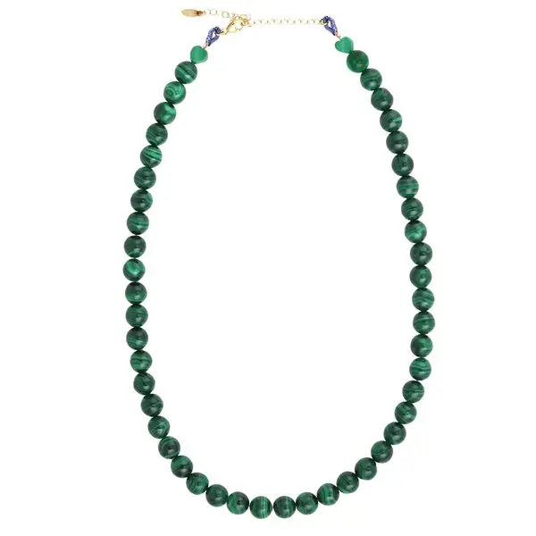Kris Nations Malachite Baller Gemstone Beaded Necklace - Green