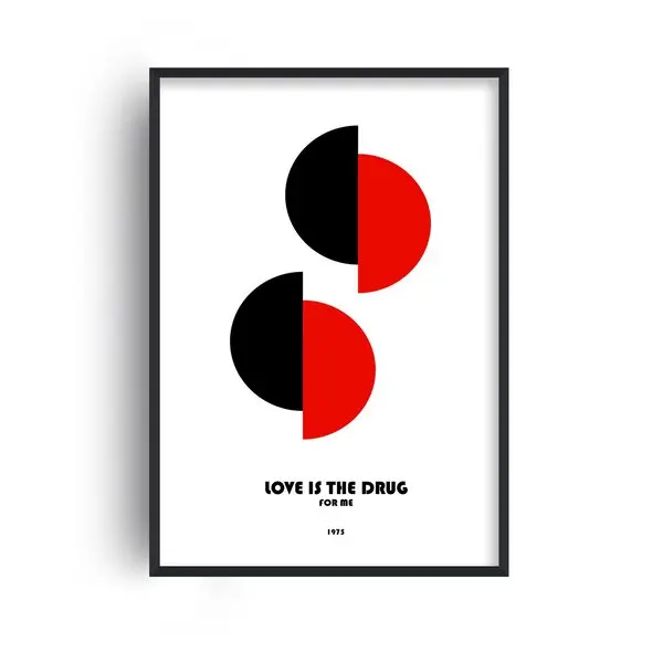 FANCLUB Love Is The Drug 1970s Retro Music Giclée Art Print - White