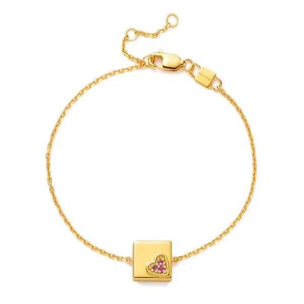 KOUREE Gratitude Charm Bracelet In Vermeil With Tourmaline - Gold