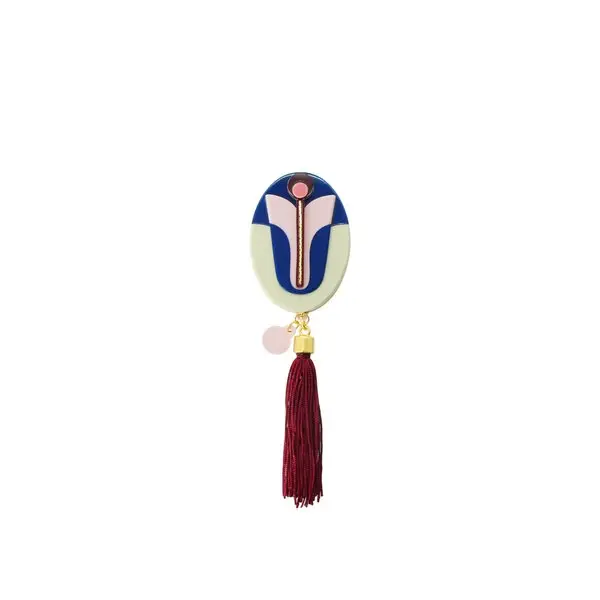 GISSA BICALHO Acrylic Mirror Bag With Fringe And Chain - Pink