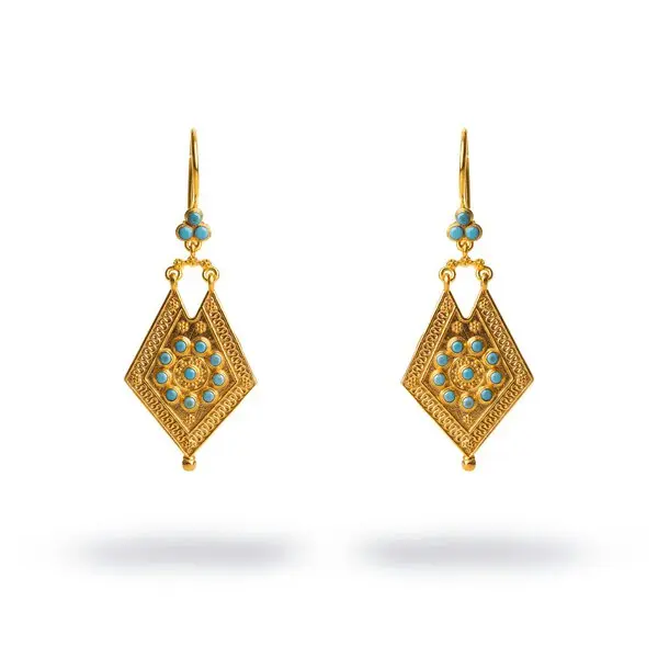 EBRU JEWELRY Dangle Earrings - Gold/blue