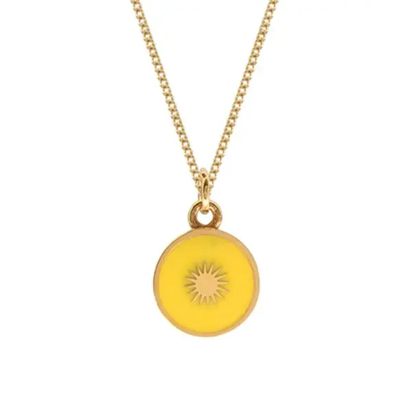 LIME TREE DESIGN Small Sun Pendant Necklace - Yellow