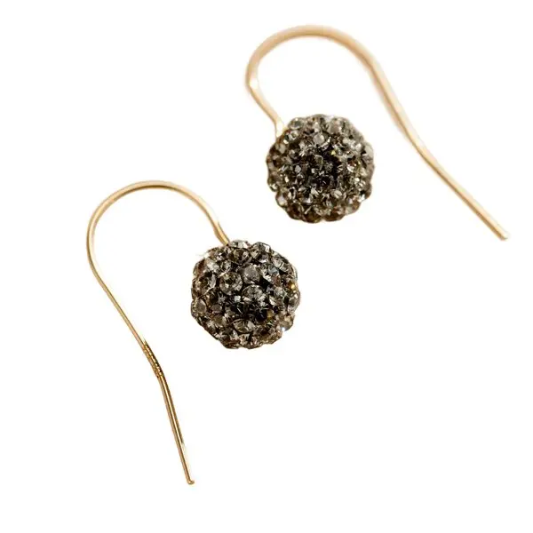 POSH TOTTY DESIGNS Crystalique Disco Ball Hanging Earrings - Gold