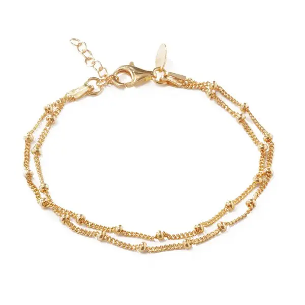 MURU Sterling Duo Bead Bracelet - Gold