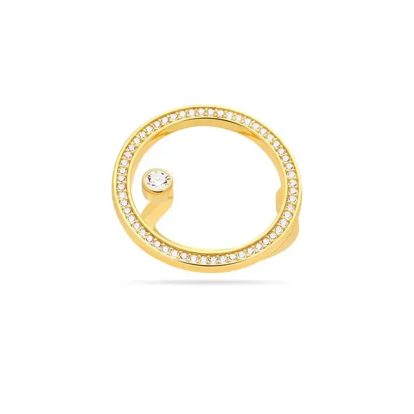 MEULIEN Cz Studded Open Circle Ring - Gold