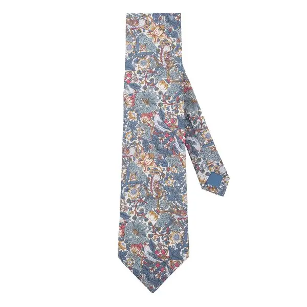 LE COLONEL Liberty Strawberry Thief Neck Tie - Blue
