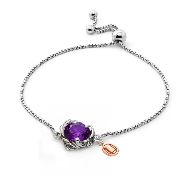UNALOE Coleus Silver Bracelet With Violet Zirconia - Purple/silver