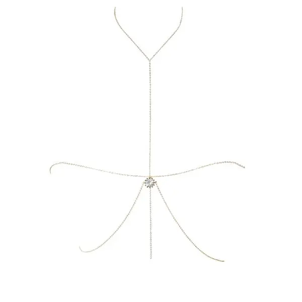 STUDIO BALOGE Noma Body Chain With Crystal Centerpiece - Gold