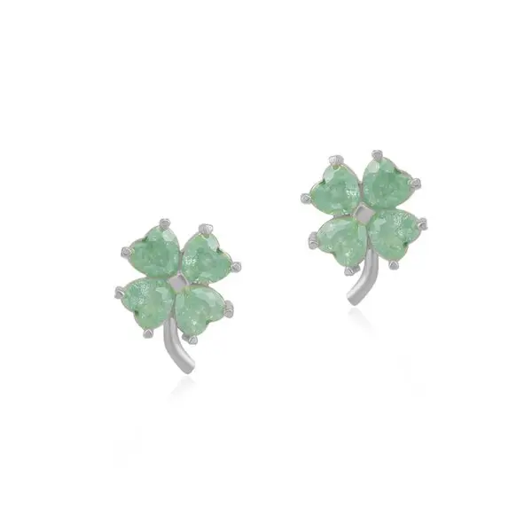 SPERO LONDON Four Leaf Clover Stud Earrings - Green