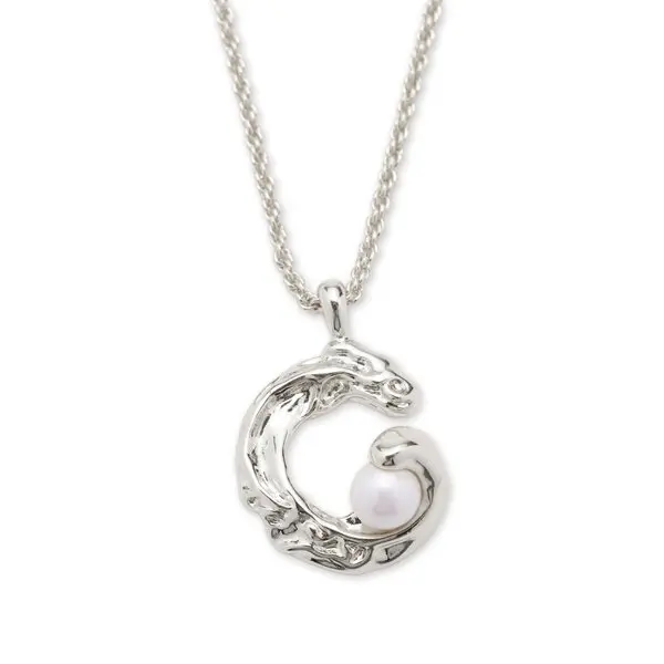 CLASSICHARMS Nicole Molten C Hoop Pendant Necklace - Silver