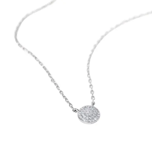 DIAMONBLISS Round Pave Necklace - White