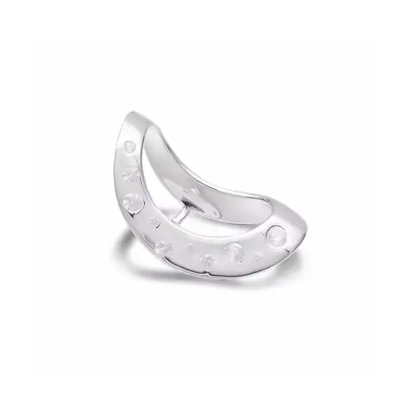 THE LINK BETWEEN Grelda Ear Cuff With Scatter Bezel Diamond Detail Sterling - Silver