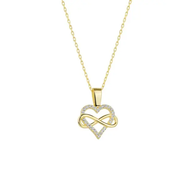 SPERO LONDON Infinity Heart Sterling Silver Pendant Necklace - Gold